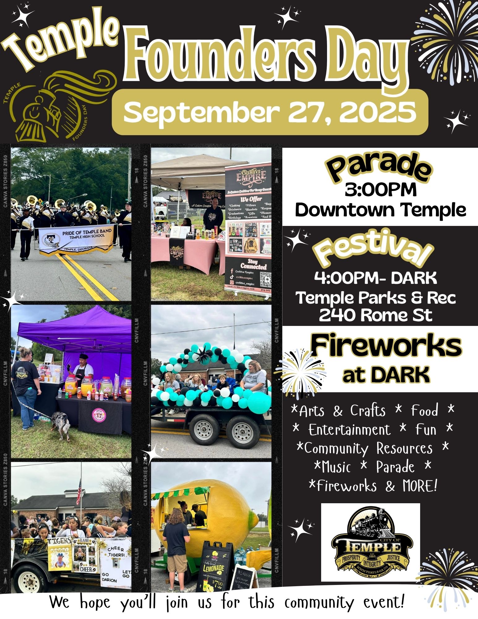 Temple Founders Day: Parade, Festival & Fireworks September 27, 2025 ...